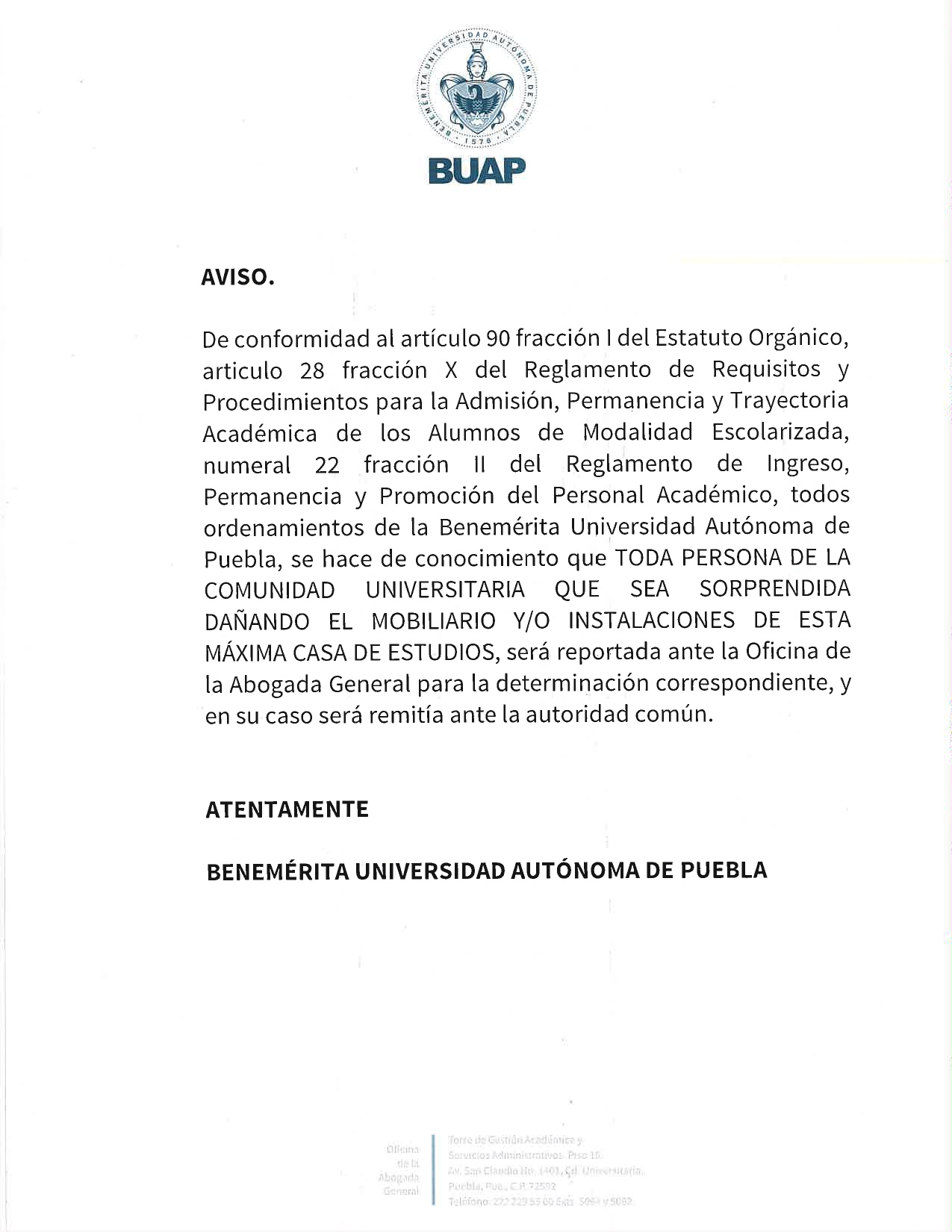 CIRCULAR | Benemérita Universidad Autónoma de Puebla